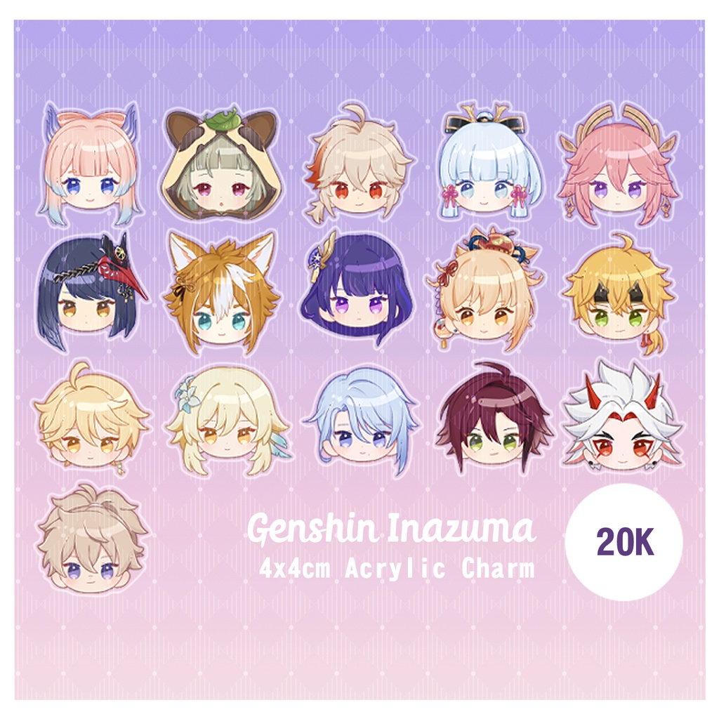 Jual Genshin Impact Acrylic Charm Inazuma Kokomi Sayu Kazuha Ayaka ...