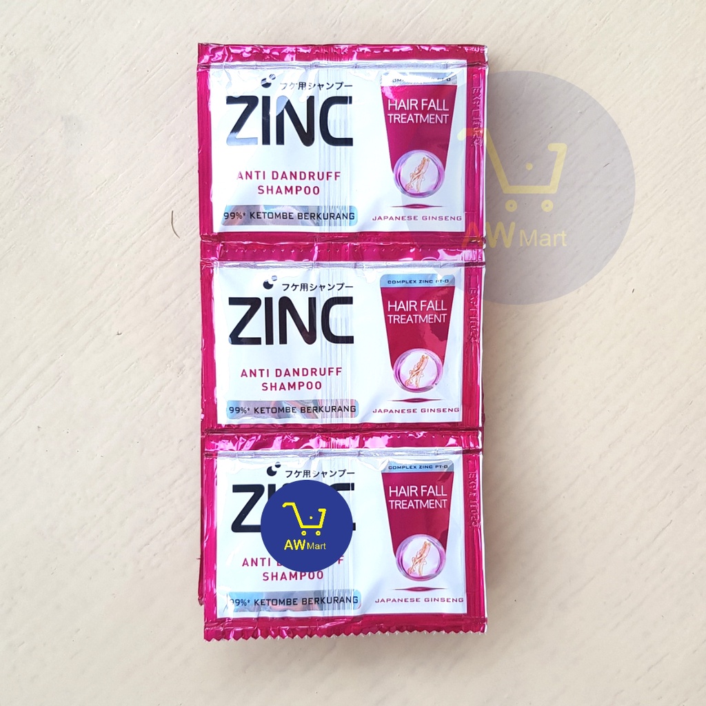 Jual SHAMPOO ZINC SACHET 10 ML 1 RENTENG 12 SACHET atau 24 PCS x5ml ...
