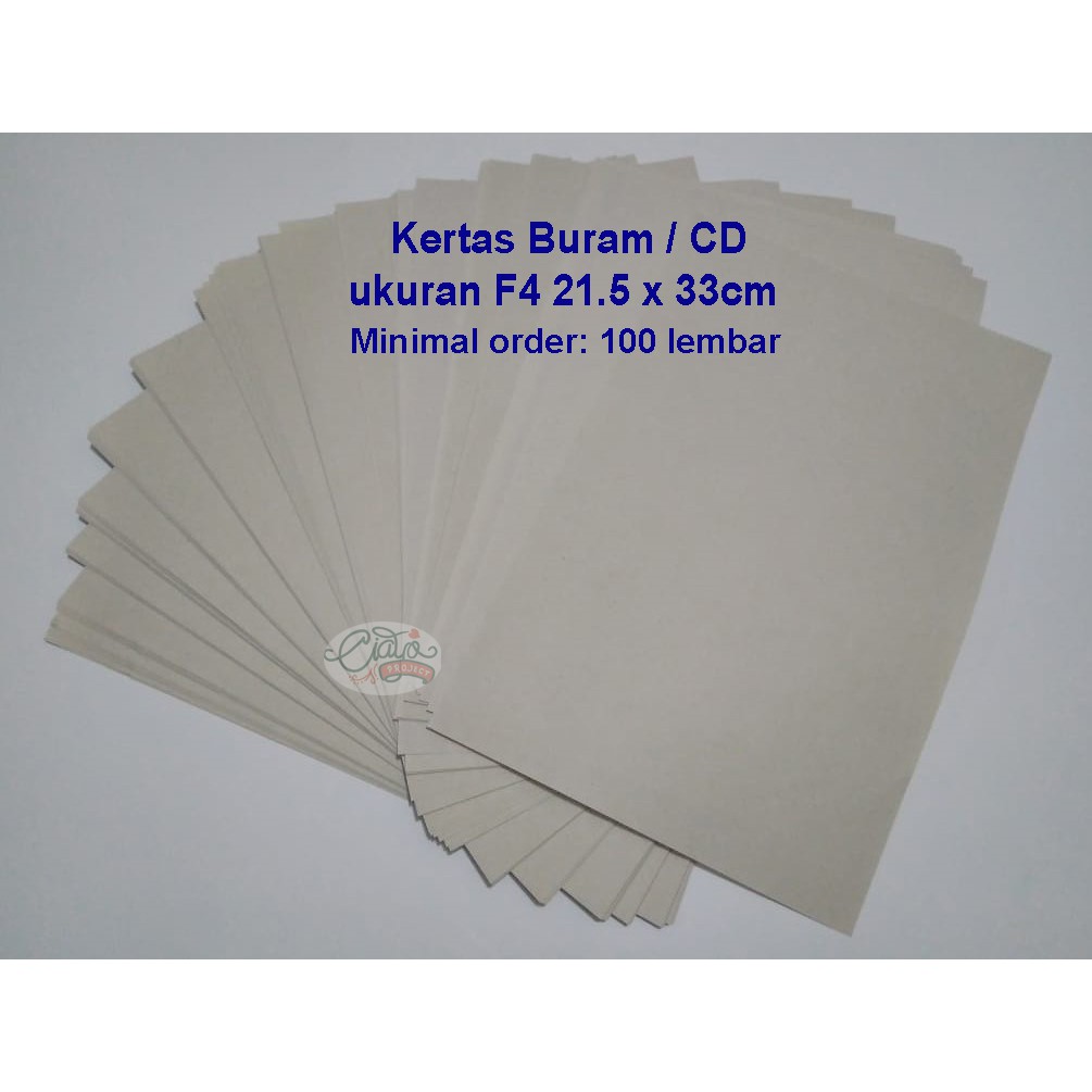 Jual Kertas Buram / CD Ukuran F4 (21.5 x 33cm) - 1 Pack | Shopee Indonesia
