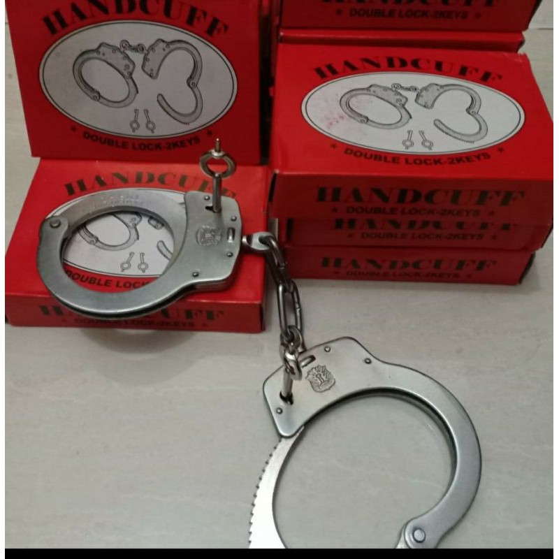 Jual HANDCUFF BORGOL TANGAN BESI STAINLEES STEL DOUBLE LOKC 2 KEYS ...