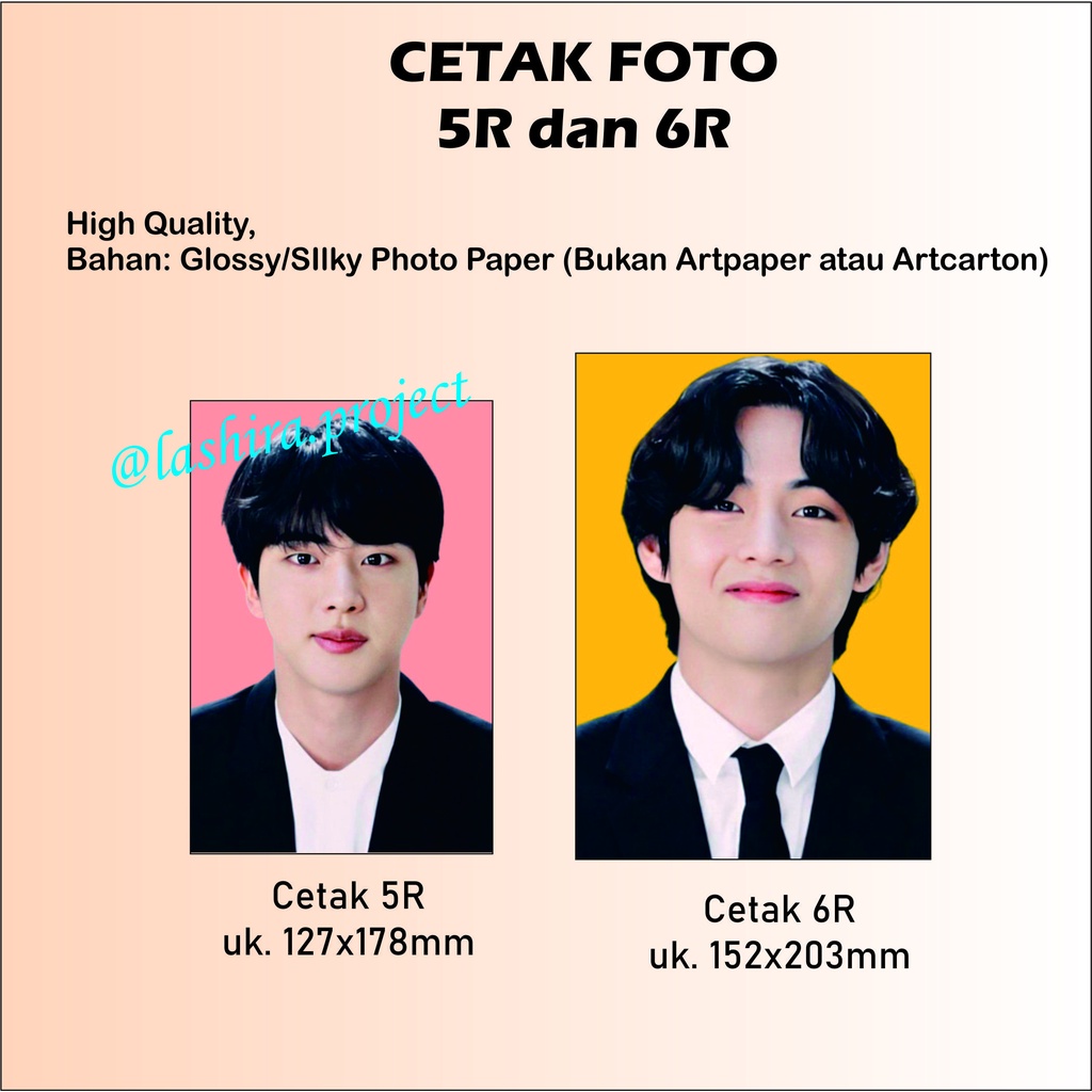 Jual Paket Cetak photo 5r 6r 8r ukuran A4 print cuci foto dengan glossy ...