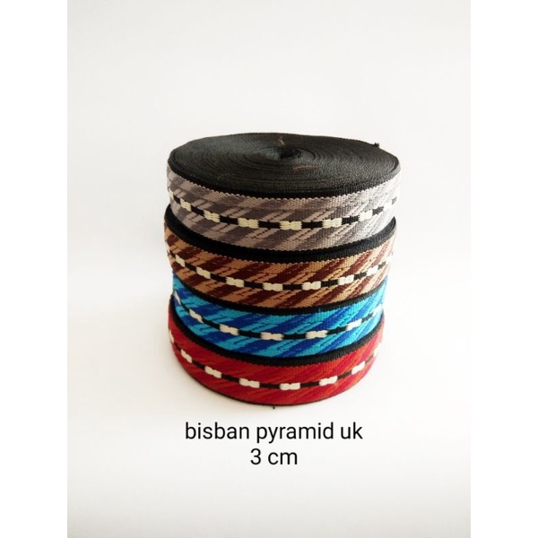 Jual bisban webbing etnik terbaru uk 3 cm 1 roll panjang 20 meter ...