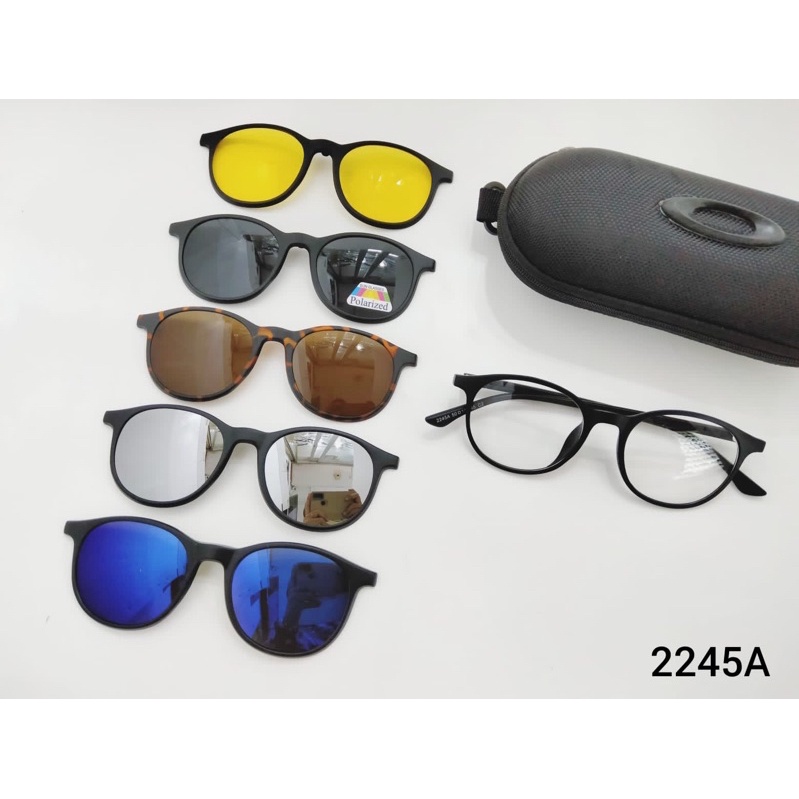 Jual kacamata pria clip on 2245A lensa polarized 5 lensa cadangan ...