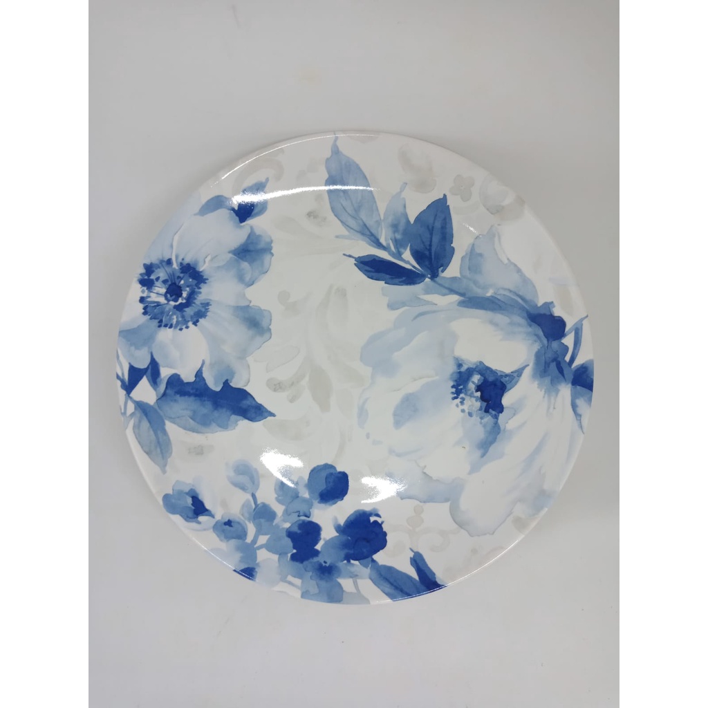Jual PIRING DINNER CORAK FLOWER BLUE DIAMETER 27CM | Shopee Indonesia