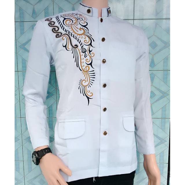 Jual JAS KOKO BATIK KOMBINASI BUNGA SB003 || BATIK ARKHA || BATIK ...