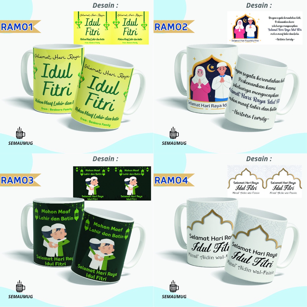 Jual MUG IDUL FITRI HAMPERS RAMADHAN HARI RAYA GELAS CANGKIR MUG PRINT ...