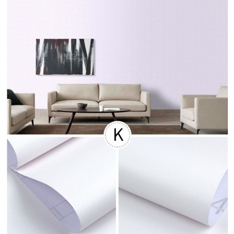 Jual WALLPAPER STIKER PUTIH POLOS BAHAN PVC ANTI AIR FULL LEM | Shopee ...