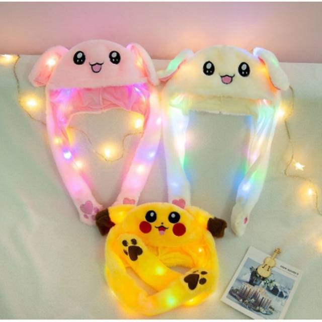 Jual (LED) Bunny hat/ topi boneka bergerak nyala/ dancing hat LED ...