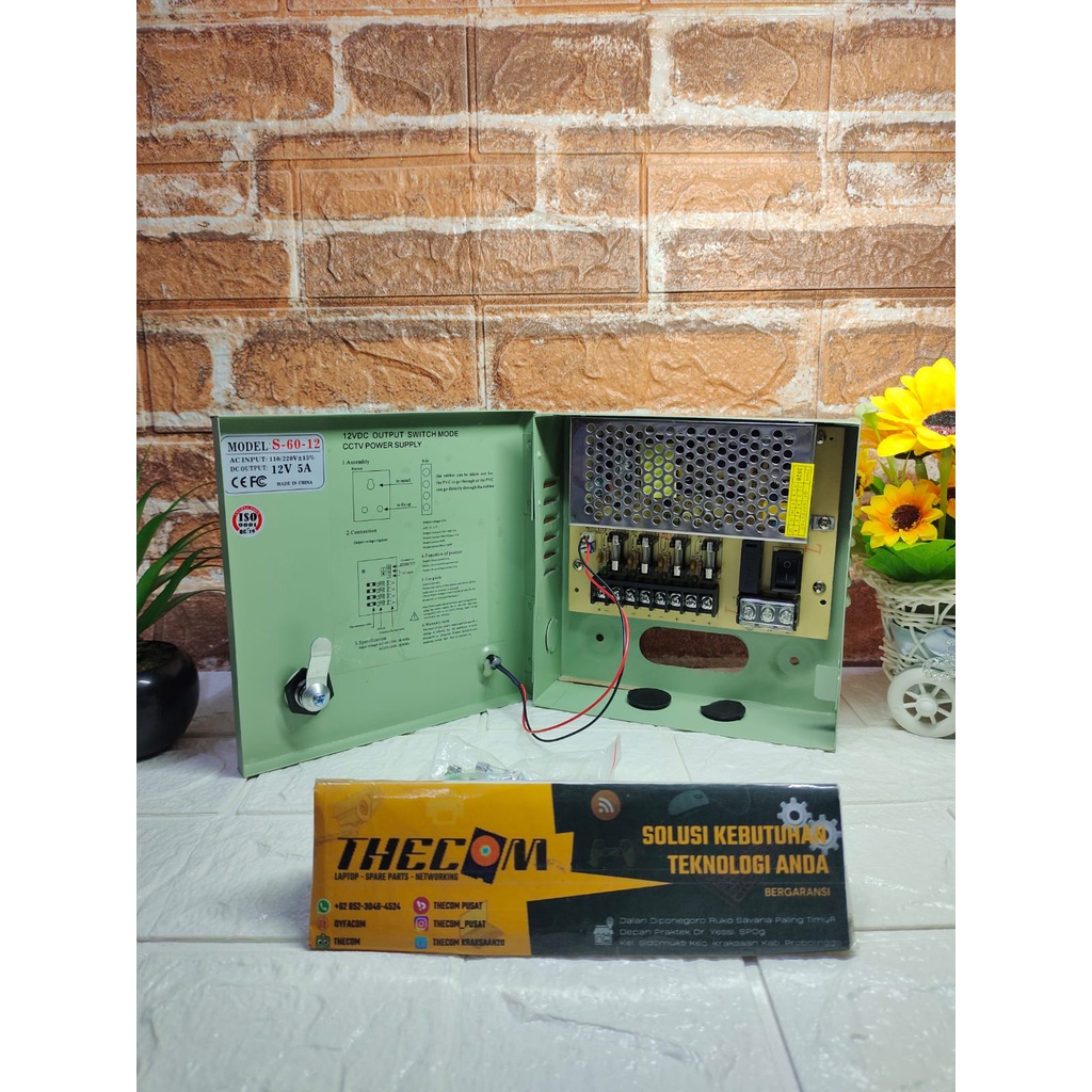 Jual POWER SUPPLY 12V 5A BOX PANEL / ADAPTOR PSU 12V 5A 4CH UNTUK CCTV ...