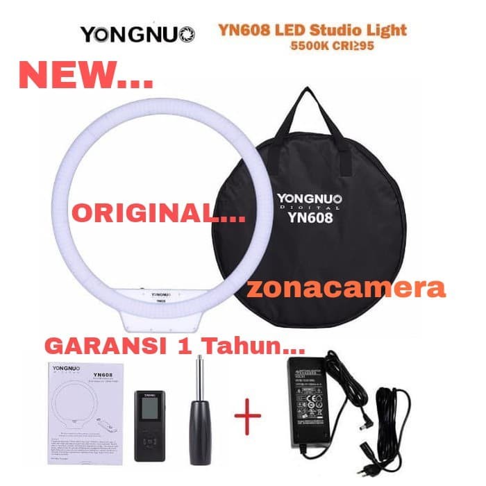 Jual Ring Light LED Yongnuo YN608 + AC Power Adapter | Shopee Indonesia