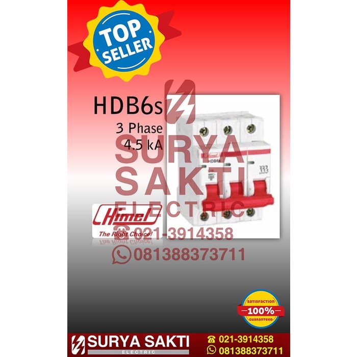 Jual Himel Mcb Hdb6Sl 3P - 50A 63A; Icn 4.5Ka; Indicator | Shopee Indonesia