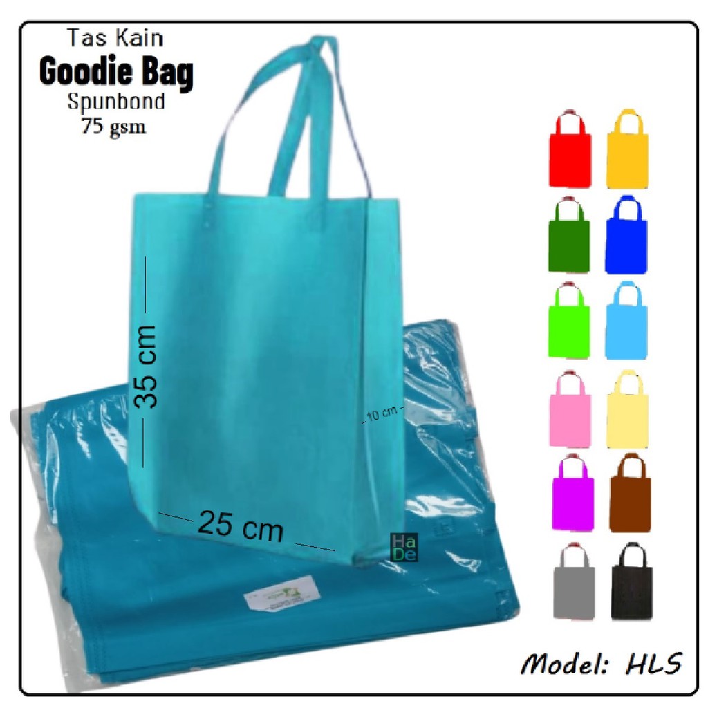 Jual [ Uk 25x35 cm] Tas Kain Spunbond Goodie Bag Tali Untuk Kantong Belanja Lipat Serbaguna ...