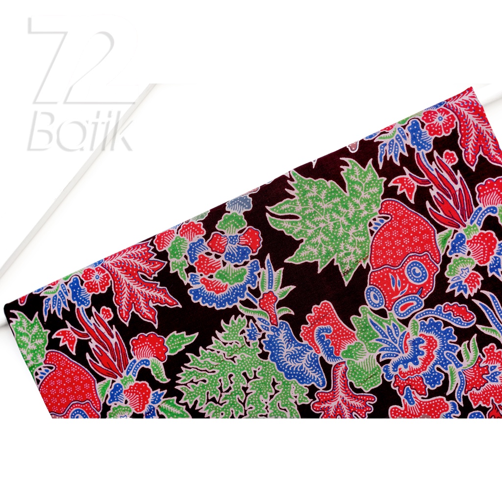 Jual BAHAN BATIK PREMIUM Katun Motif Ikan Koi Warna Hitam Biru Nila ...