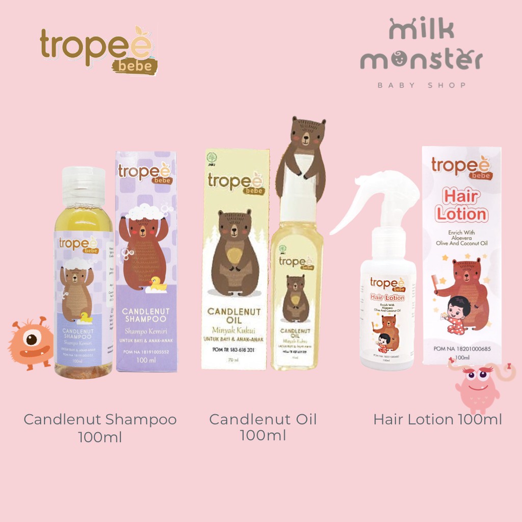 Jual Tropee Bebe Candlenut Shampoo/candlenut oil minyak kemiri/ hair ...