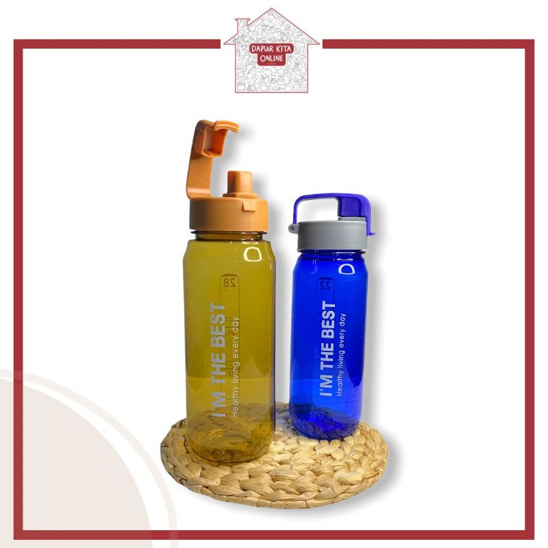 Jual BOTOL AIR MINUM UGO 1 Liter Pengunci /Botol Air Minum Plastik Bulat Bpa Free UGO 1000 ML ...