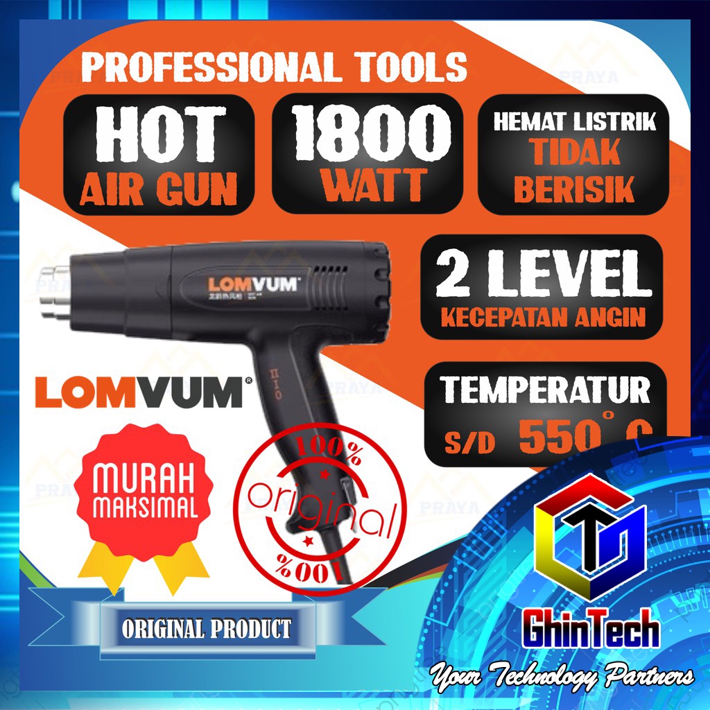 Jual PREMIUM MESIN HEAT GUN HOT AIR GUN UDARA PANAS PEMANAS | Shopee ...