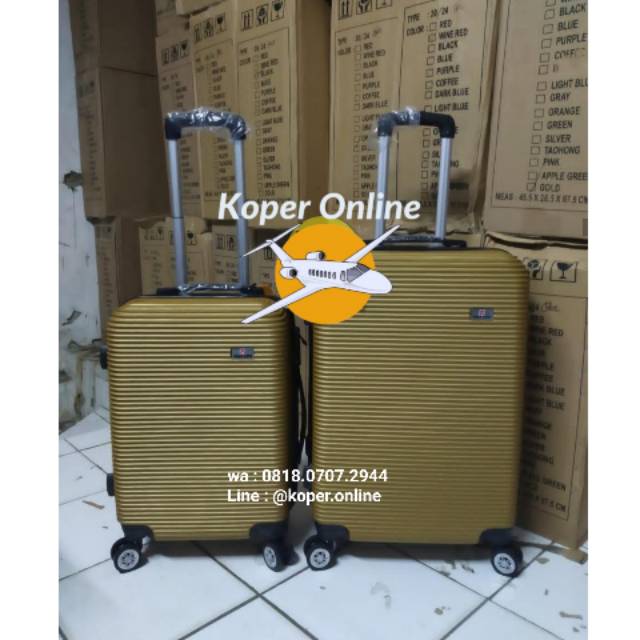 Jual Koper Set Fiber Murah roda 4 ukuran 20 + 24 inch | Shopee Indonesia