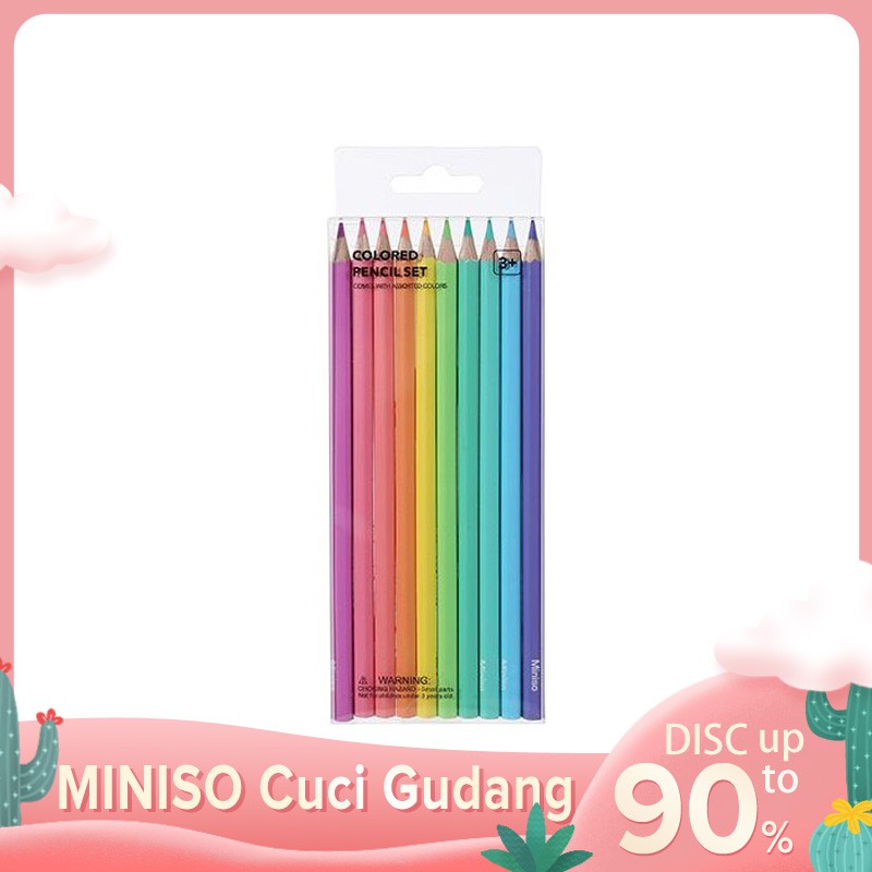 Jual Miniso Official Colored Pencil painting Set Pulpen (10 colors ...