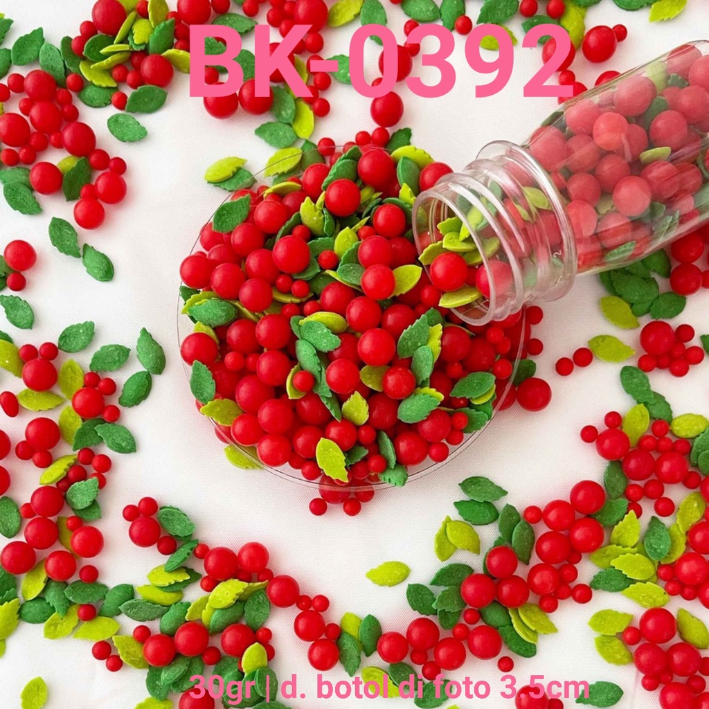 Jual BK-0392 Sprinkle springkel sprinkles 30gr daun buah apel ceri ...