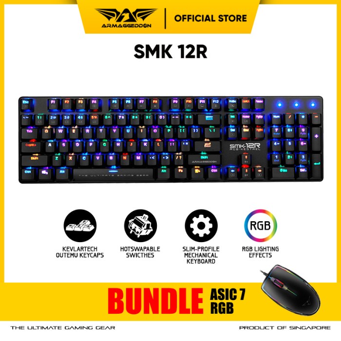 Jual Armaggeddon SMK 12R RGB Low Profile Mechanical Keyboard Outemu ...