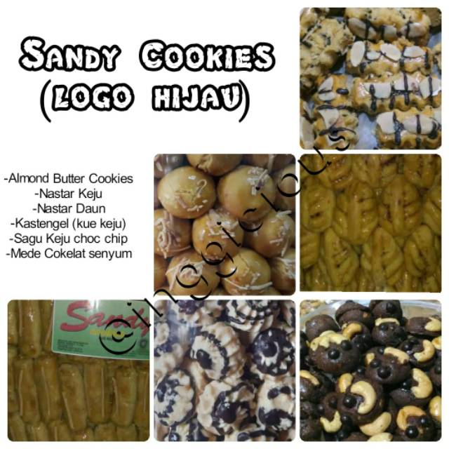 Jual Kue kering Sandy Cookies (label hijau) 250gr - nastar, sagu keju ...