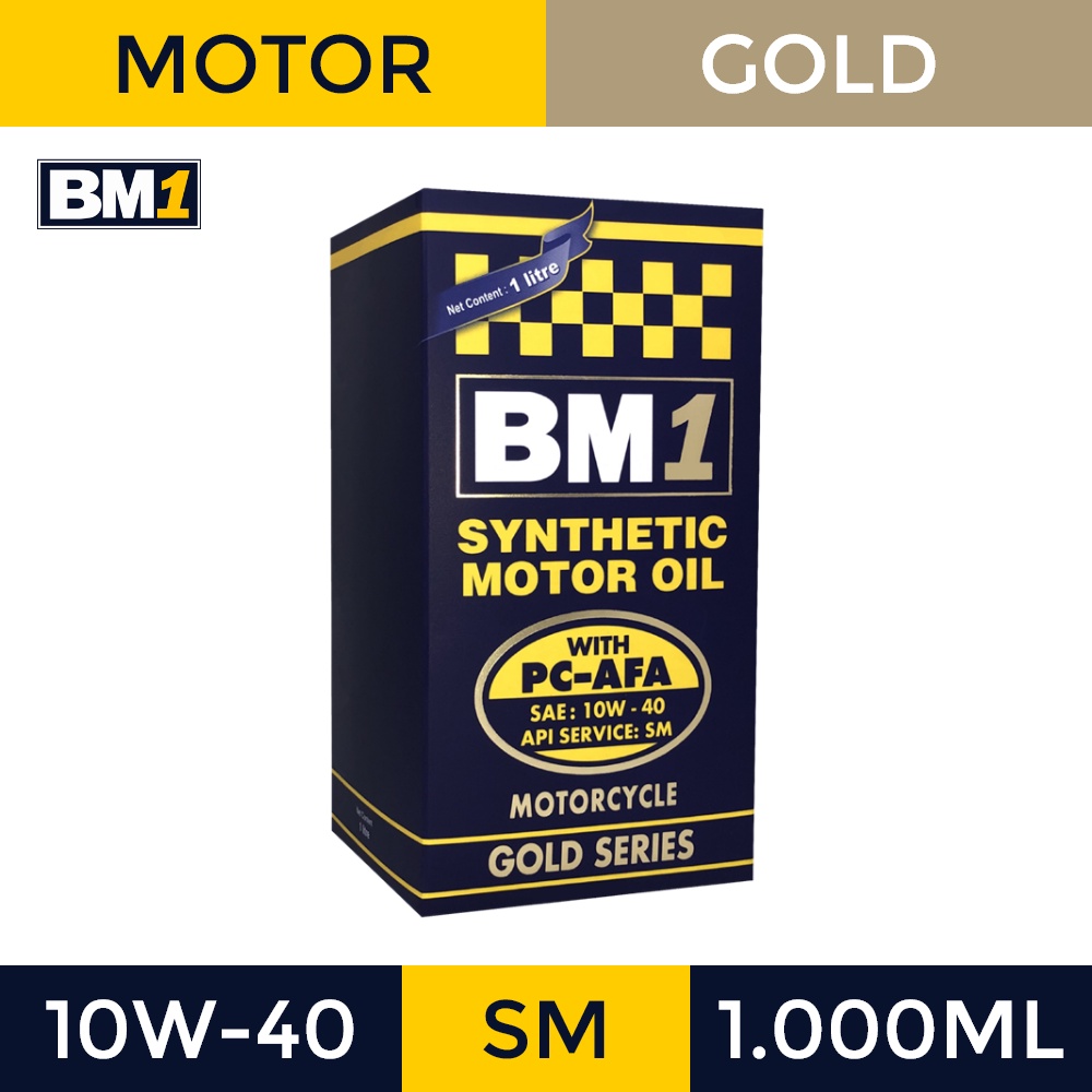 Jual OLI MOTOR 4T/MATIC BM1 GOLD SERIES 10W-40 SM (1L) | Shopee Indonesia