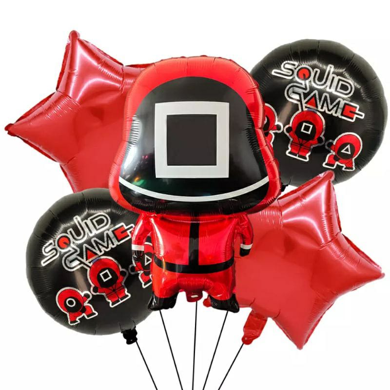 Jual SQUID GAME BALON FOIL ISI 5 PC ( FOIL SQUID GAME PINK 1 + BULAT ...