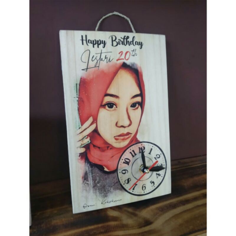 Jual Sketsa Wajah Custom(24x15cm+jam) untuk Kado Ultah,Nikah,Wisuda DLL ...