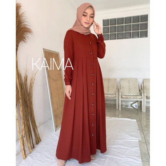 Jual Gamis Kaima Rinjani Kancing Rempel Busui Friendly | Shopee Indonesia