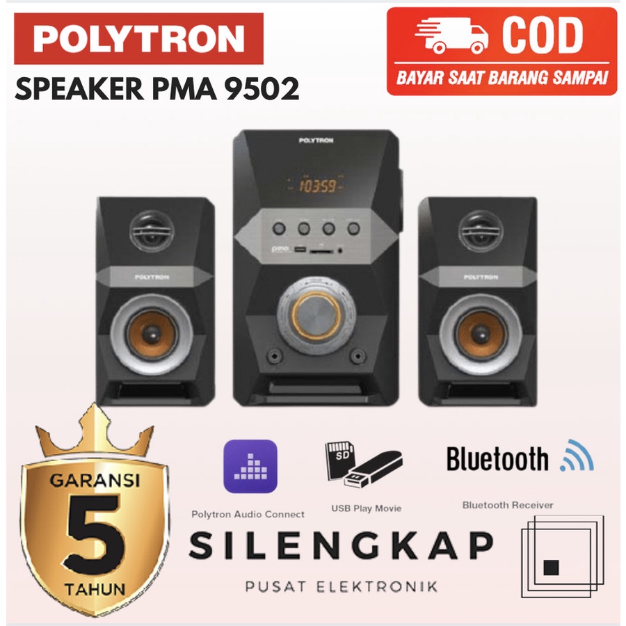 Jual POLYTRON PMA 9502 Active Speaker with Bluetooth | Shopee Indonesia