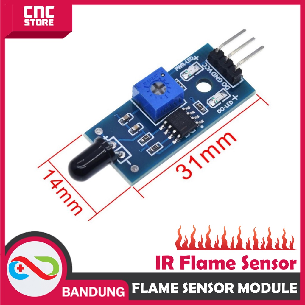 Jual FLAME API INFRARED SENSOR MODULE FOR ARDUINO UNO NANO MEGA ...