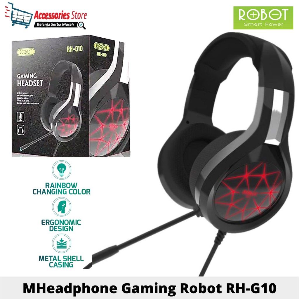 Jual Headphone Gaming Robot RH-G10 with 7 Colour LED - Extra Bass ...