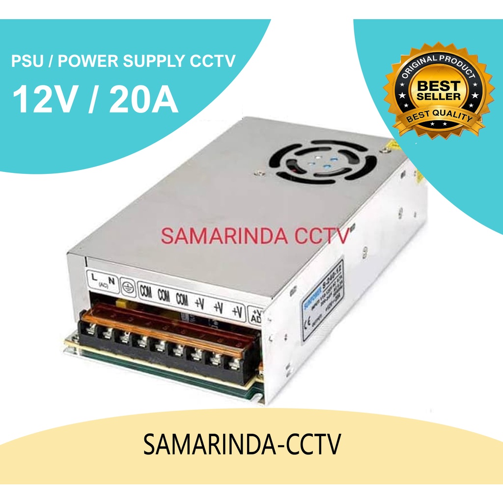 Jual POWER SUPPLY CCTV FAN 12V / 20A ( ADAPTOR CENTRAL ) | Shopee Indonesia