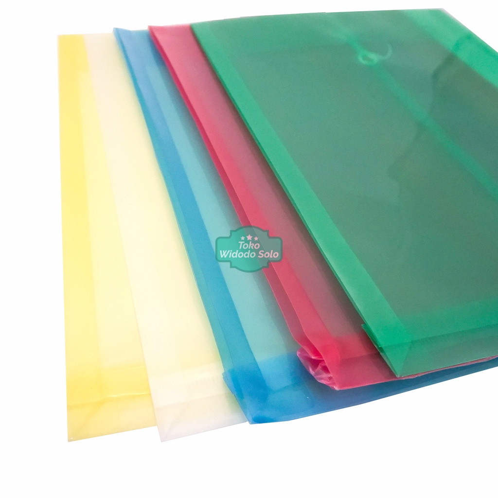 Jual 1 BUAH Map Plastik Tali Folio Merah Biru Hijau Kuning Putih Amplop ...