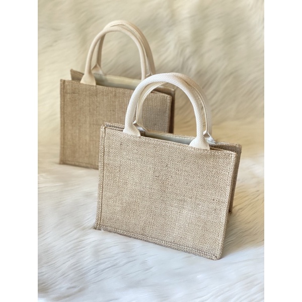 Jual JUTE BAG GONI NATURAL / TAS GONI / TAS HAMPERS GONI | Shopee Indonesia