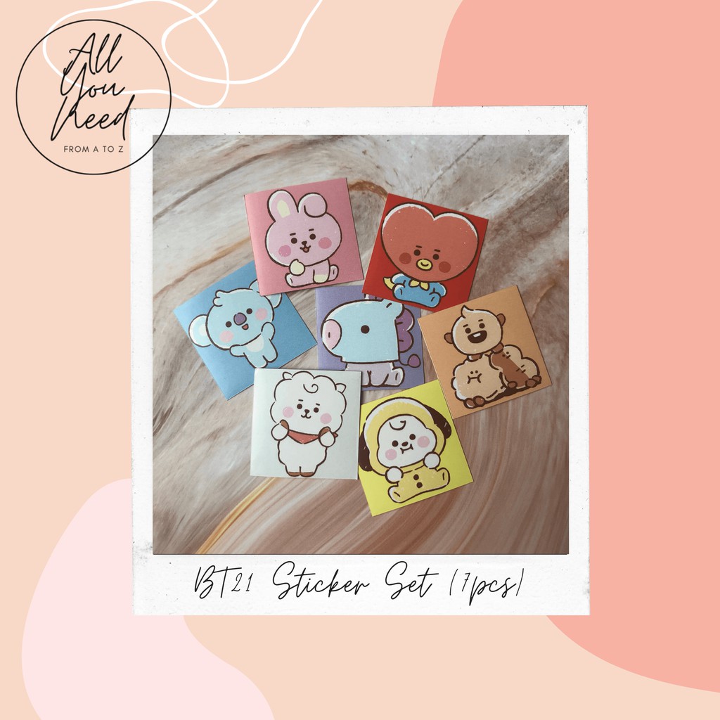 Jual BT21 Sticker Set (Bahan Chromo 4x4cm) | Shopee Indonesia