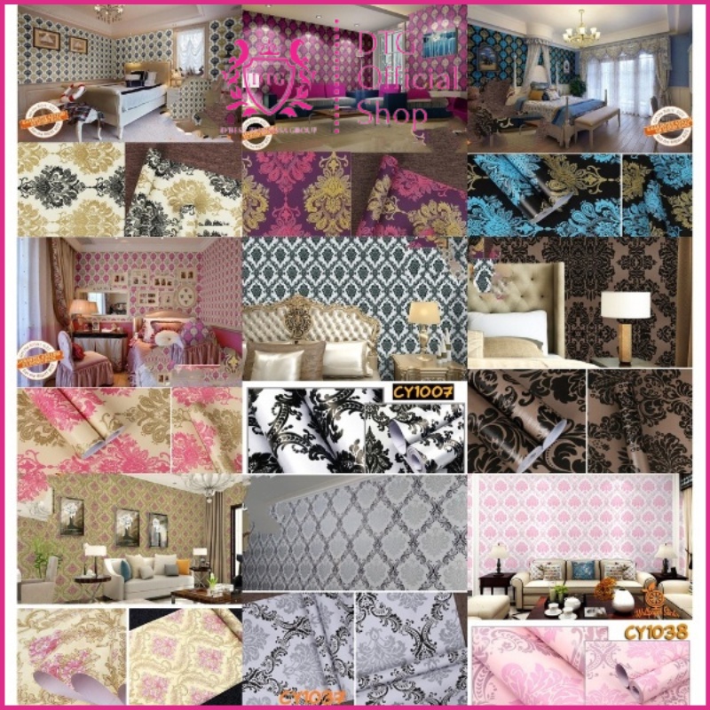 Jual DTG Wallpaper Dinding Batik Merah Hitam Coklat Pink Maron Motif ...