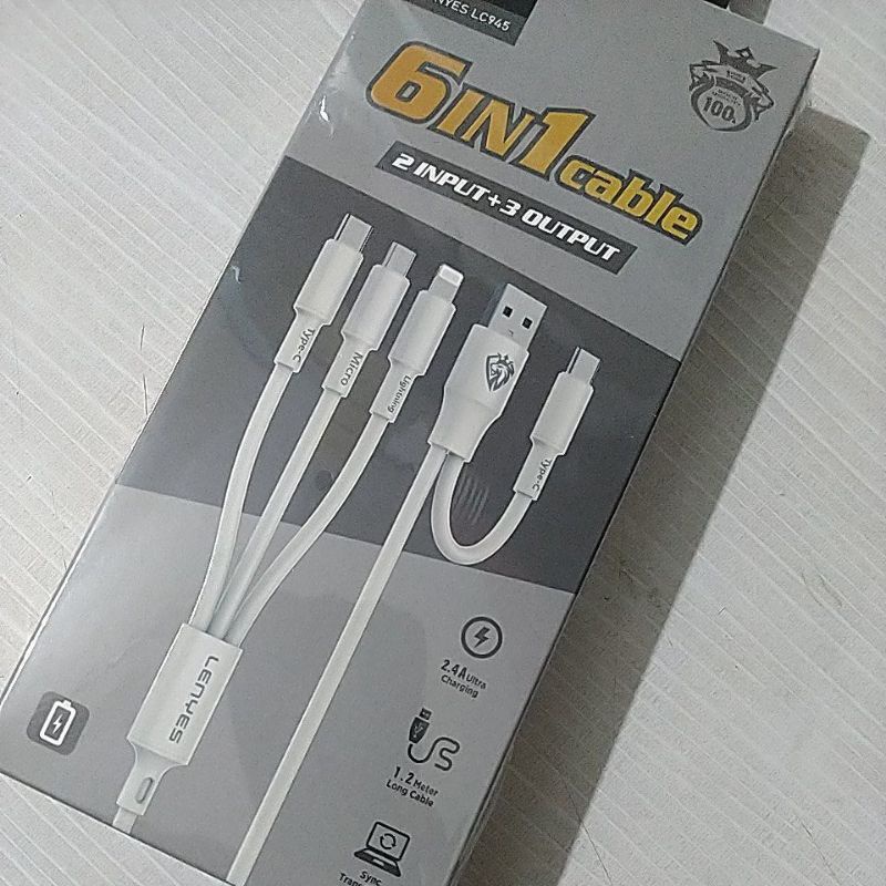 Jual kabel charge 6in1 lenyes | Shopee Indonesia