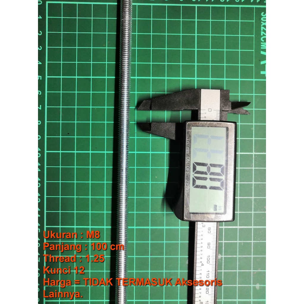 Jual SLF As Long Drat Asdrat Longdrat M8 M08 100cm 1m M8 1.25 Kunci 12 ...