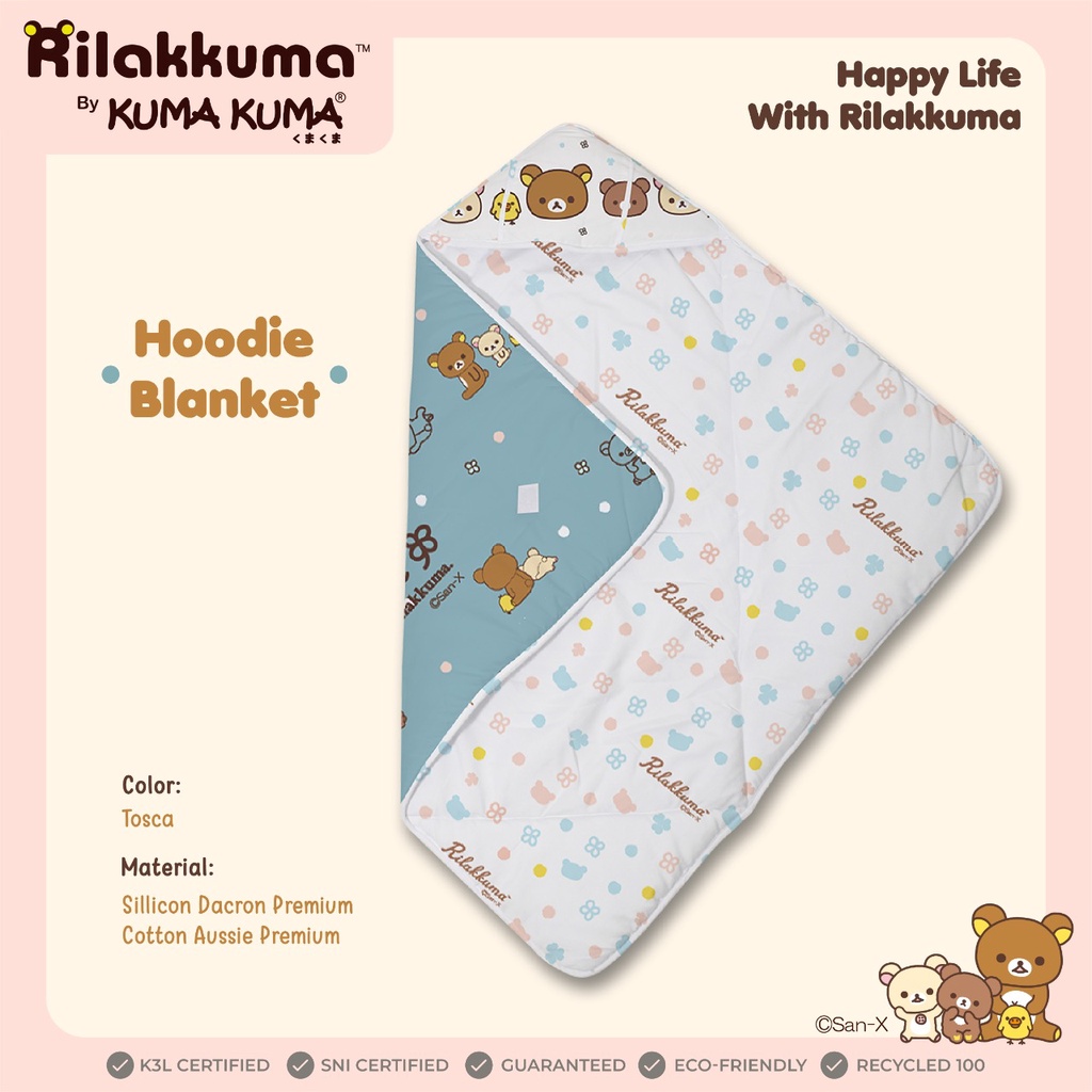 Jual KUMA KUMA - Happy Life With Rilakkuma Hoodie Blanket (75x75cm ...