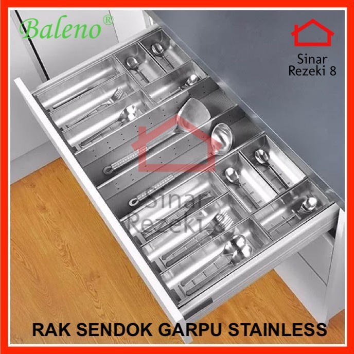 Jual Rak Tempat Sendok STAINLESS Garpu Pisau Sekat Laci Dapur Alat ...