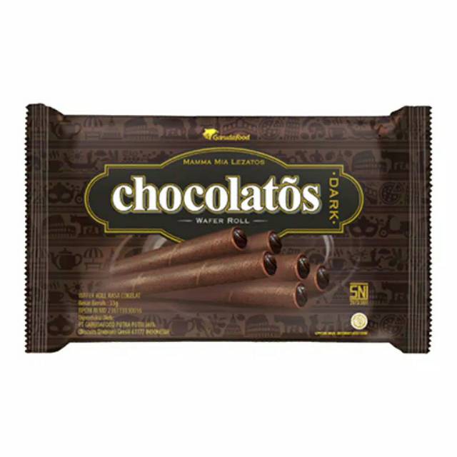 Jual CHOCOLATOS DARK WAFER ROLL 33gr 1pack isi 10 sachet. | Shopee ...