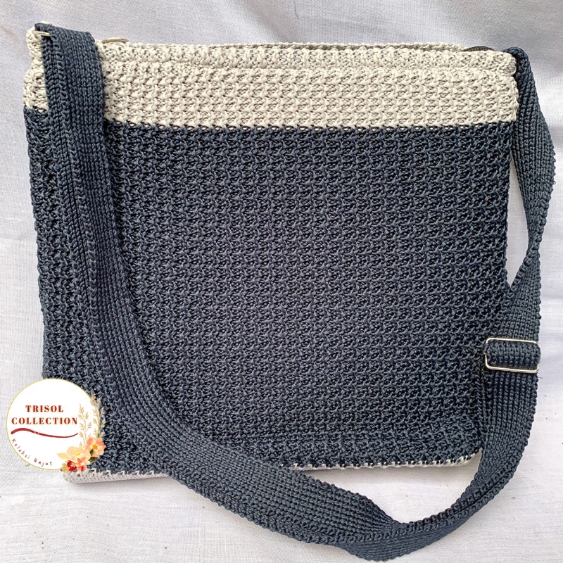 Jual TAS SELEMPANG RAJUT BESAR / SLINGBAG RAJUT BESAR / MOTIF POLOS ...