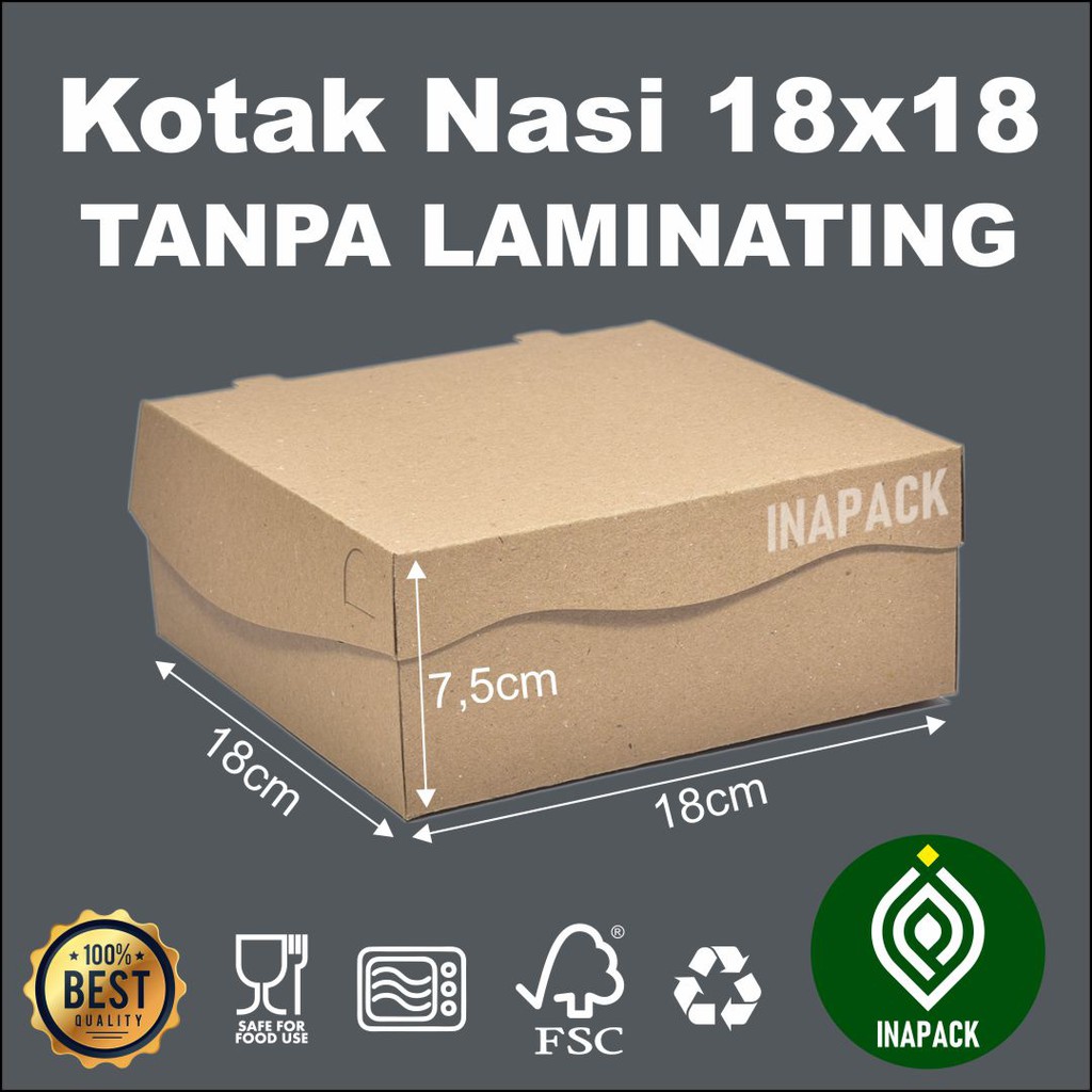 Jual Box Nasi 18x18 Tanpa Laminasi. Qty 10pcs. Box Nasi Kotak, Kotak Nasi Catering | Shopee ...