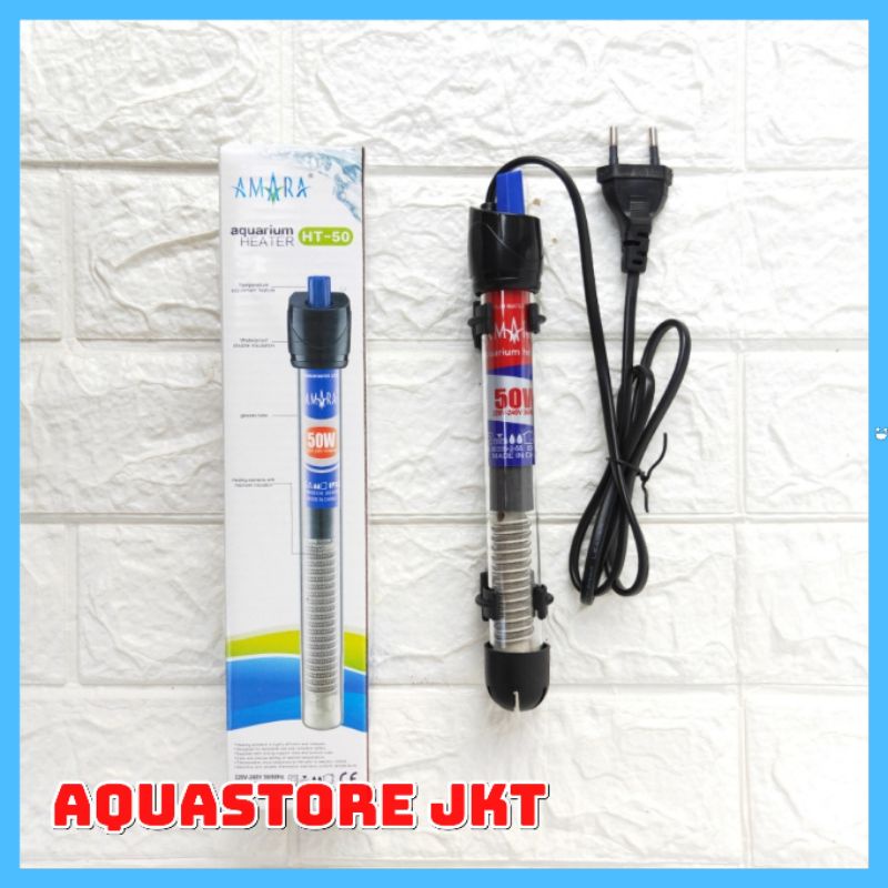 Jual HEATER AQUARIUM AMARA HT50 50 WATT PEMANAS AIR AQUARIUM OTOMATIS ...