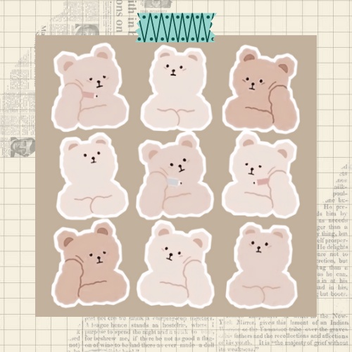 Jual [KISS CUT] Cute Korean Bear Stickers | Stiker Beruang | Stiker ...