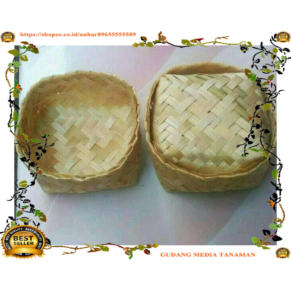 Jual MEDIA Besek bambu 18*18*7 cm. Murah. Unik MEDIA tempat makanan ...