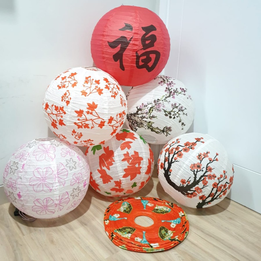Jual Lampion Gantung Kertas Dekorasi Imlek / Paper Lantern Bunga Sakura ...