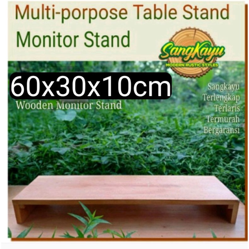 Jual meja monitor kayu stand monitor komputer 60x30x10 cm monitor table ...