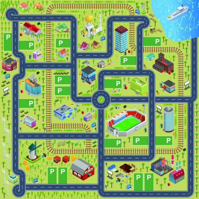 Jual ROAD MAP / PETA JALAN / ROAD MAP / ALAS MAINAN MOBIL | Shopee ...